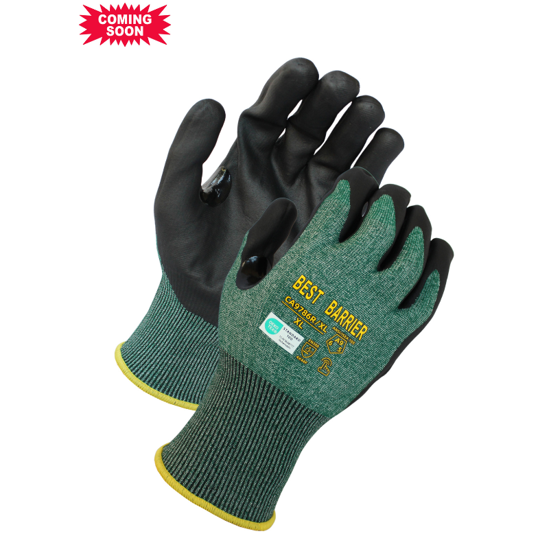 ANSI Cut A9, 18 Gauge Black Micro-Foam Nitrile Coated Gloves CA9786R – Prime Solutions Safety