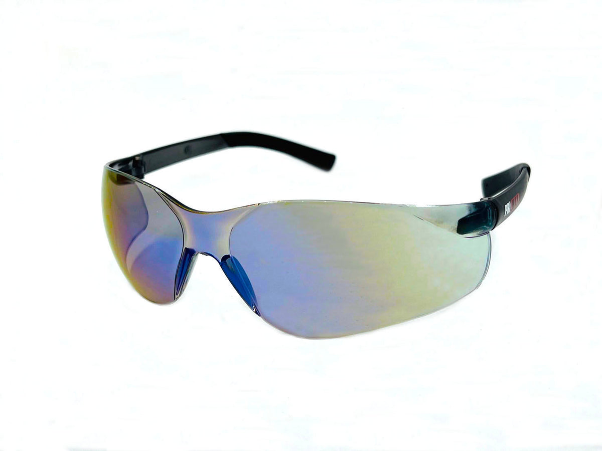 Rimless Safety Readers With Rubber Temple Tips, Blue Mirror Lens and A ...